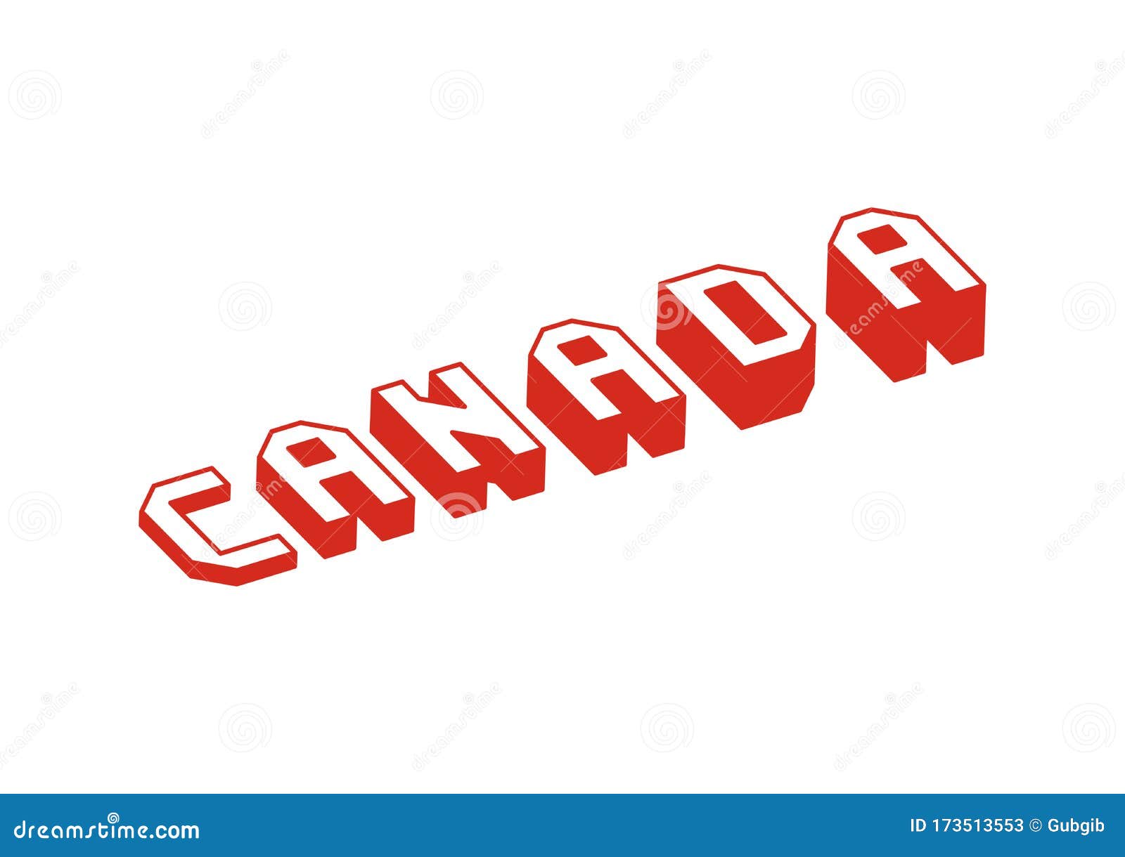 Canada Text with 3d Isometric Effect Stock Vector - Illustration of ...