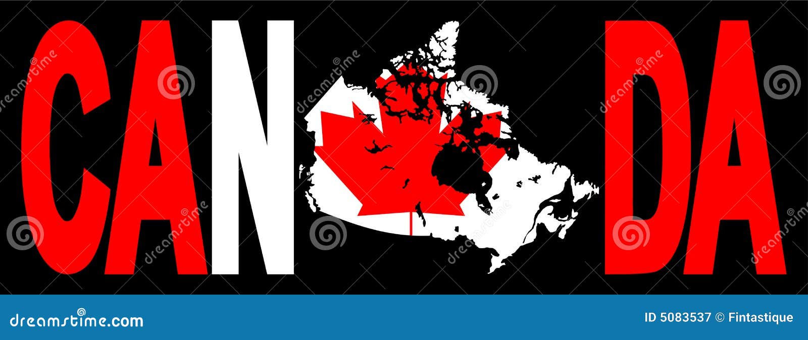 Canada text with map stock vector. Illustration of canadian - 5083537