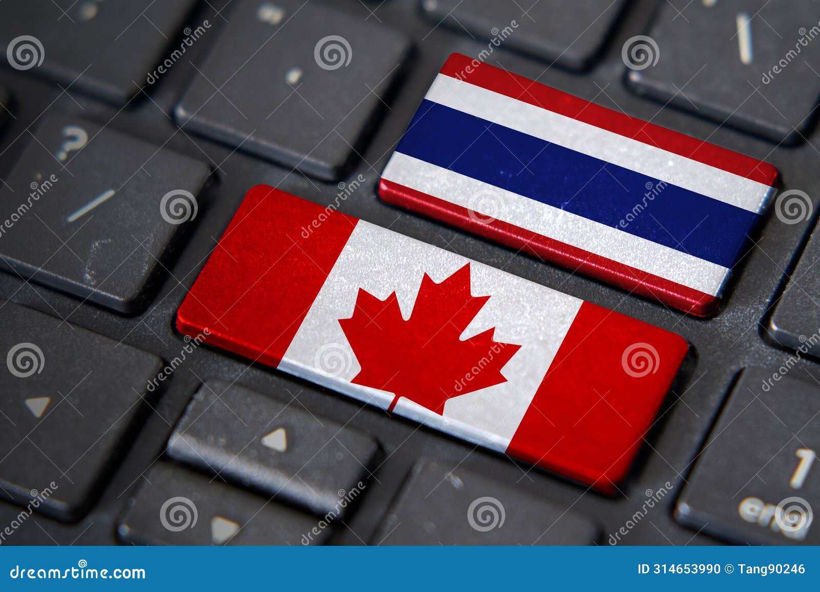 Canada and Thailand Flags on Computer Keyboard Stock Photo - Image of trade, translator: 314653990