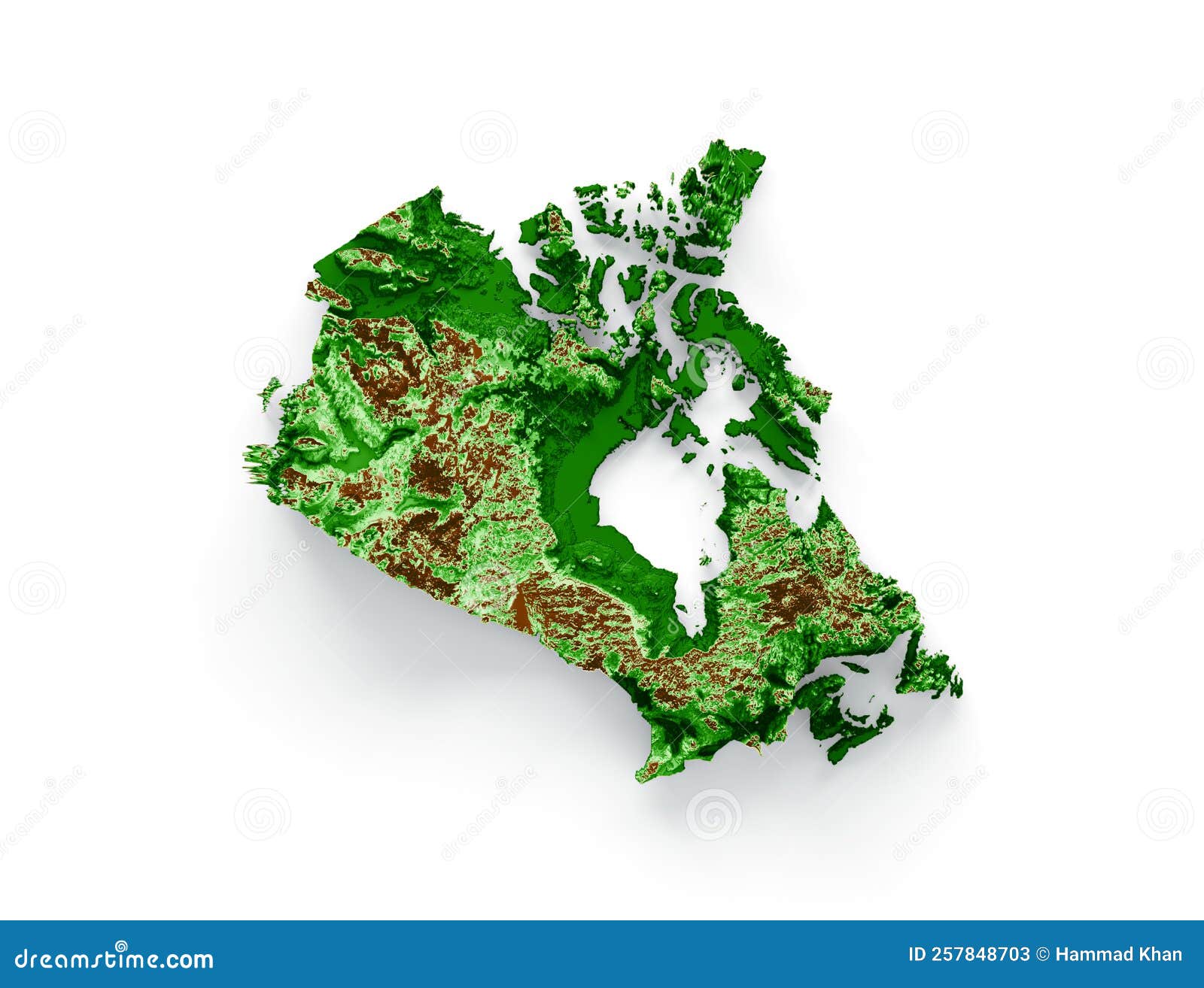 Canada Topographic Map 3d Realistic Map Color 3d Illustration Stock ...