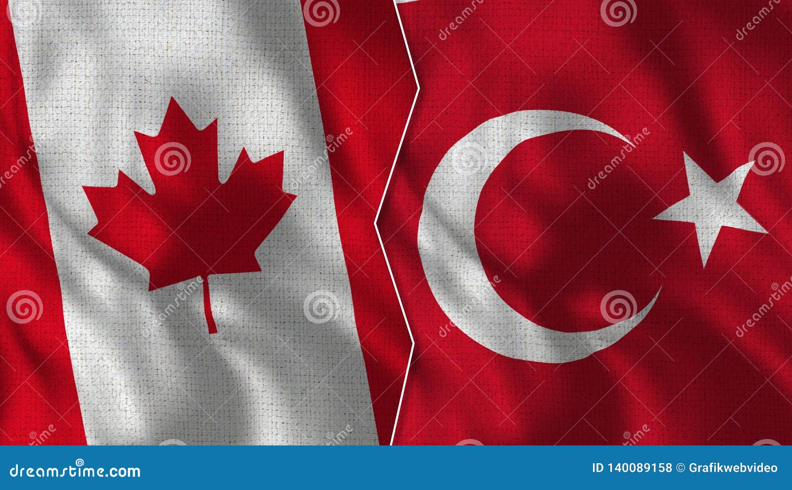 Canada and Turkey Half Flags Together Stock Photo - Image of flags ...