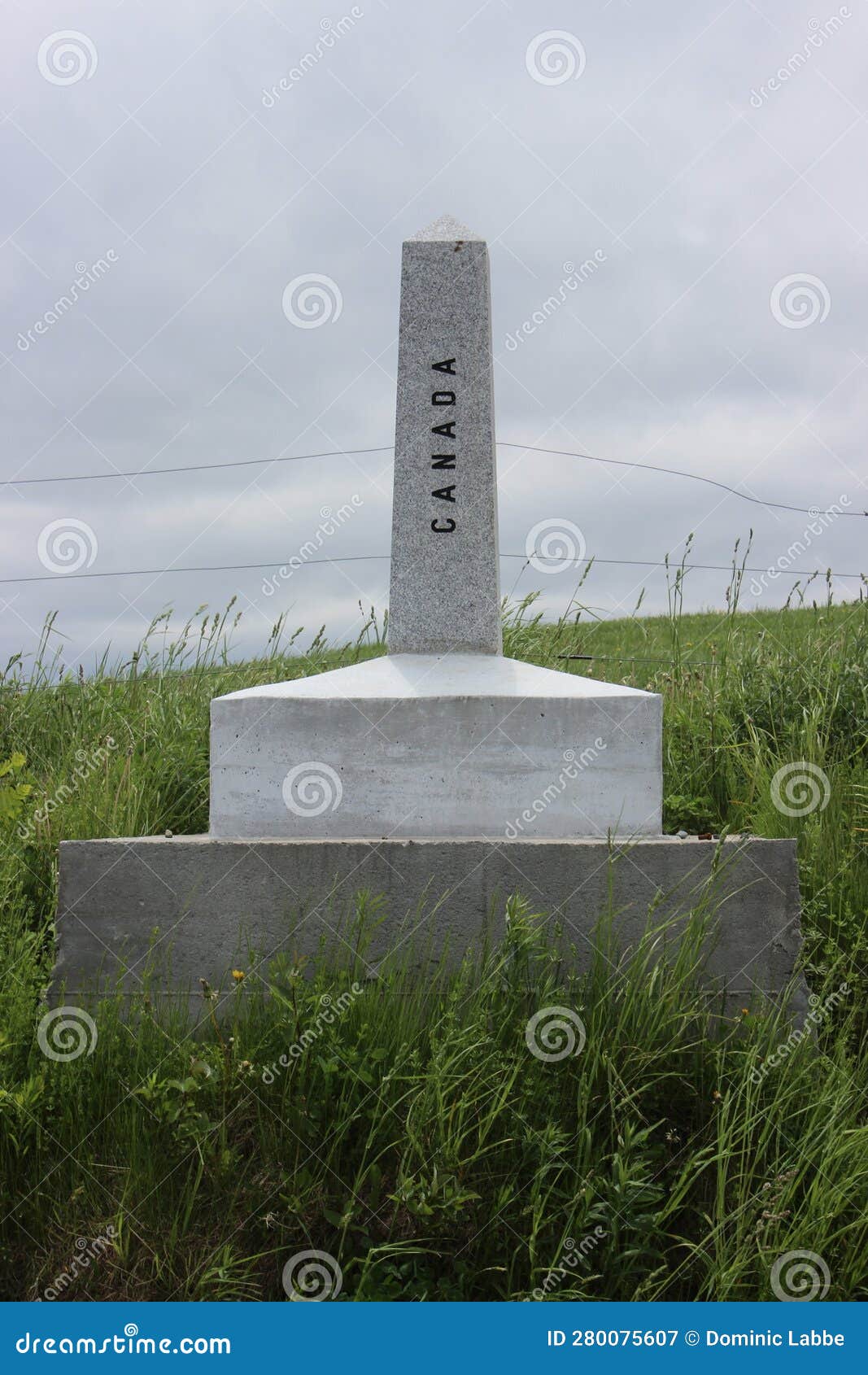 Canada US Border stock image. Image of monolith, tree - 280075607