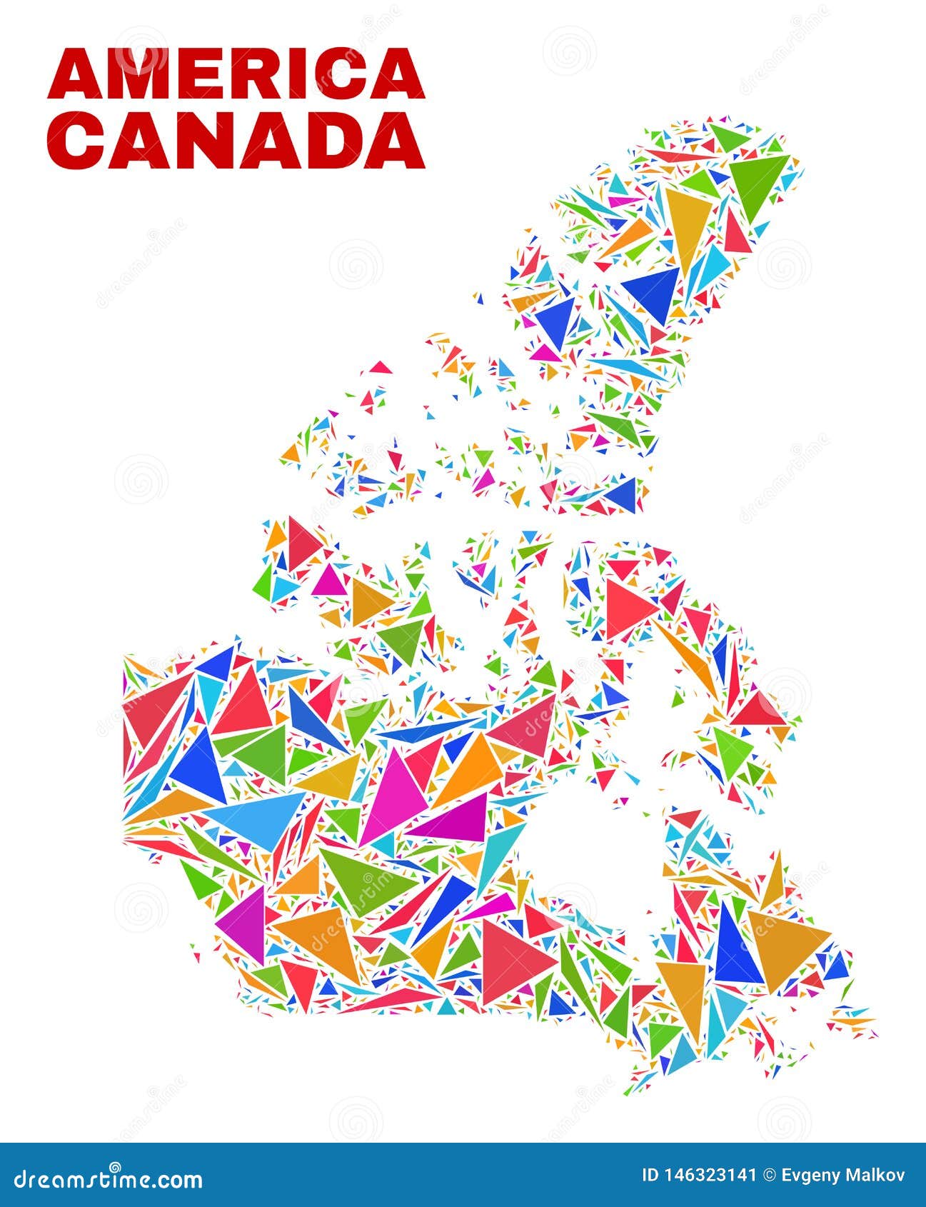 Canada V2 Map - Mosaic of Color Triangles Stock Vector - Illustration ...