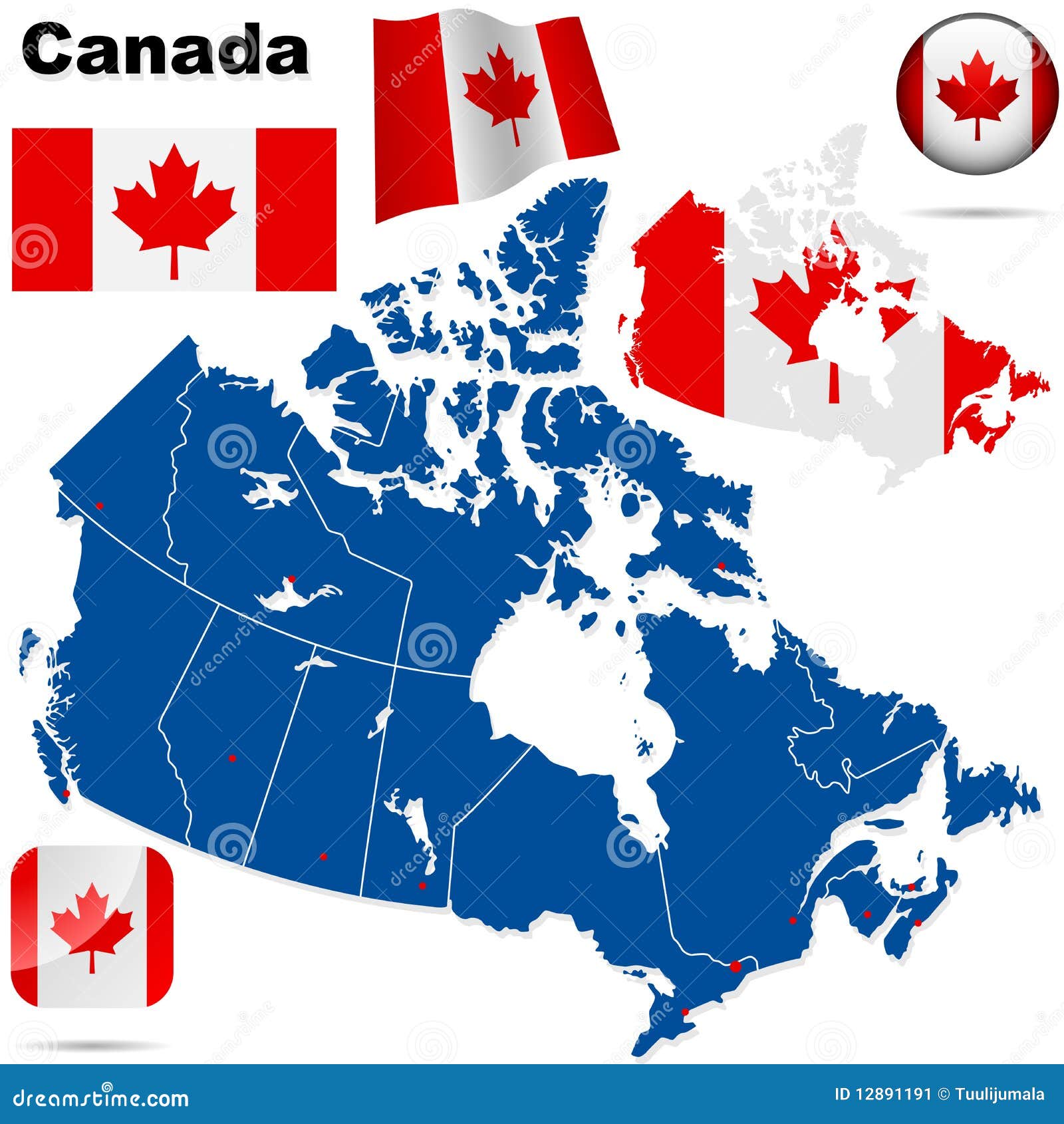 Canada vector set. stock vector. Illustration of divisions - 12891191