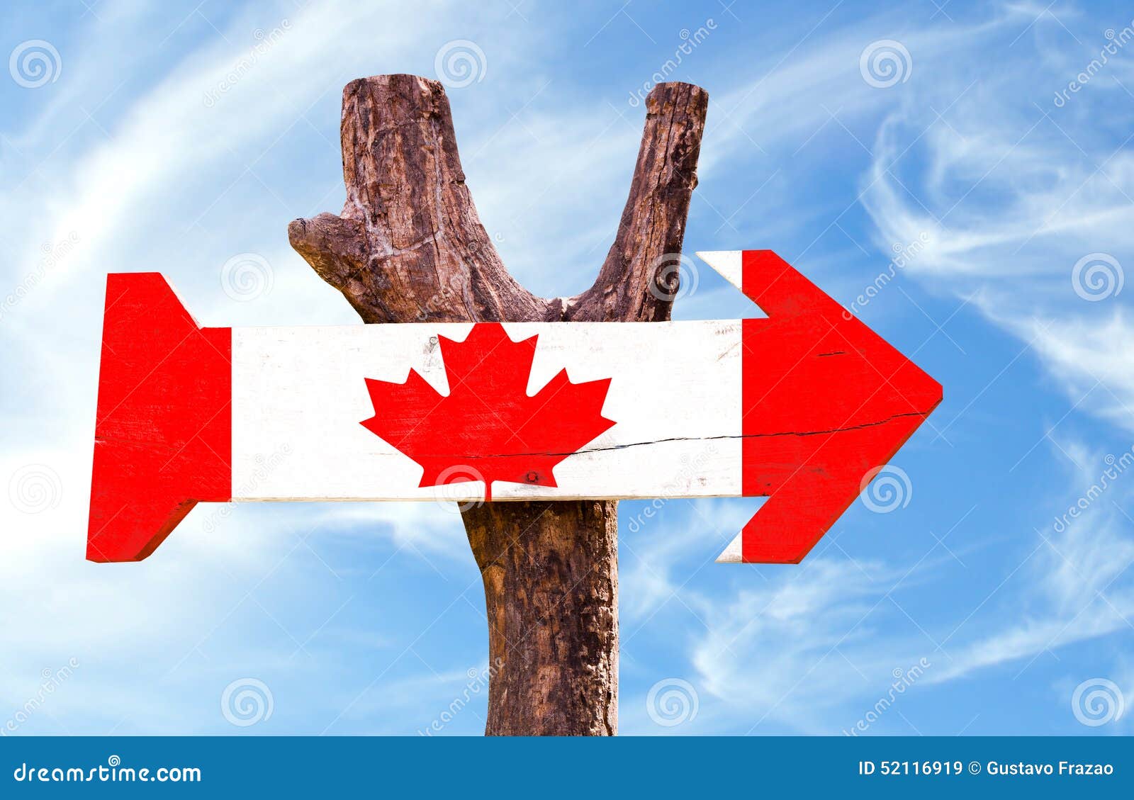 Canada Wooden Sign with Sky Background Stock Image - Image of ...