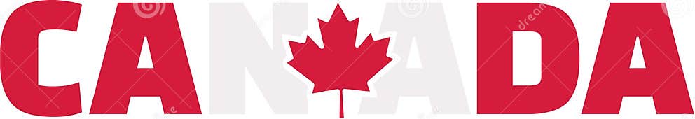 Canada word with flag stock illustration. Illustration of maple - 107150909