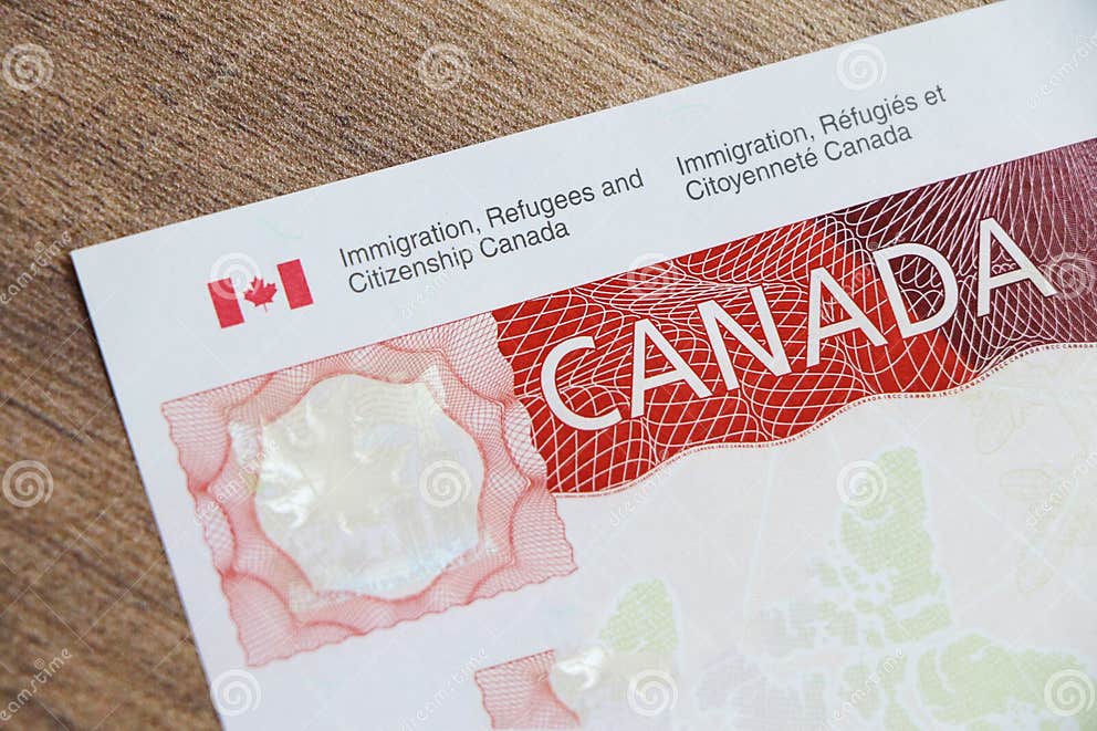 Canada Work Permit. editorial photography. Image of torn - 276035272