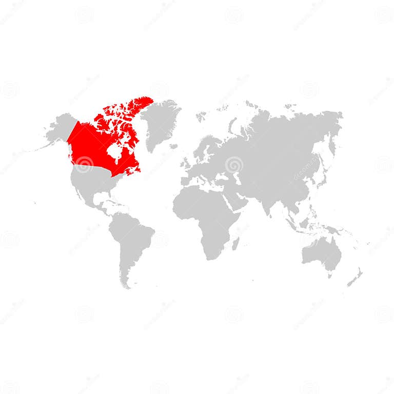 Canada on world map stock vector. Illustration of chart - 163871287
