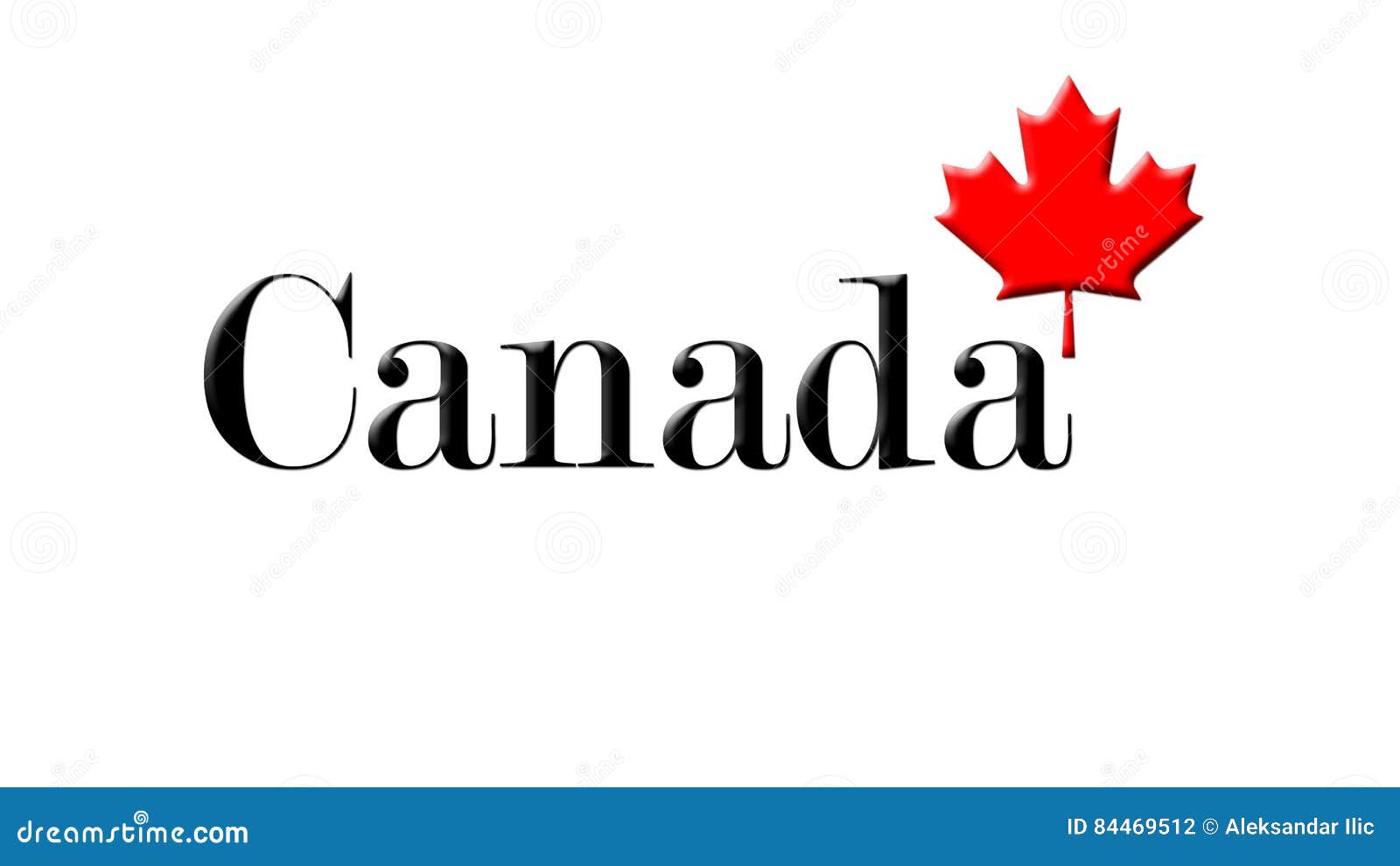 Canada Written on White Background with Maple Leaf 3D Rendering Stock ...