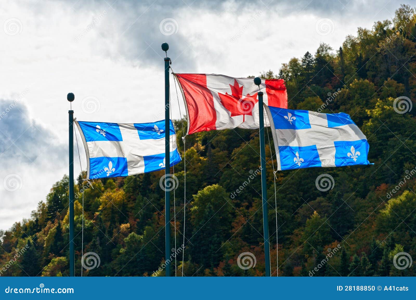 Canadese E La Bandiera Della Quebec Fotografia Stock - Immagine di ...