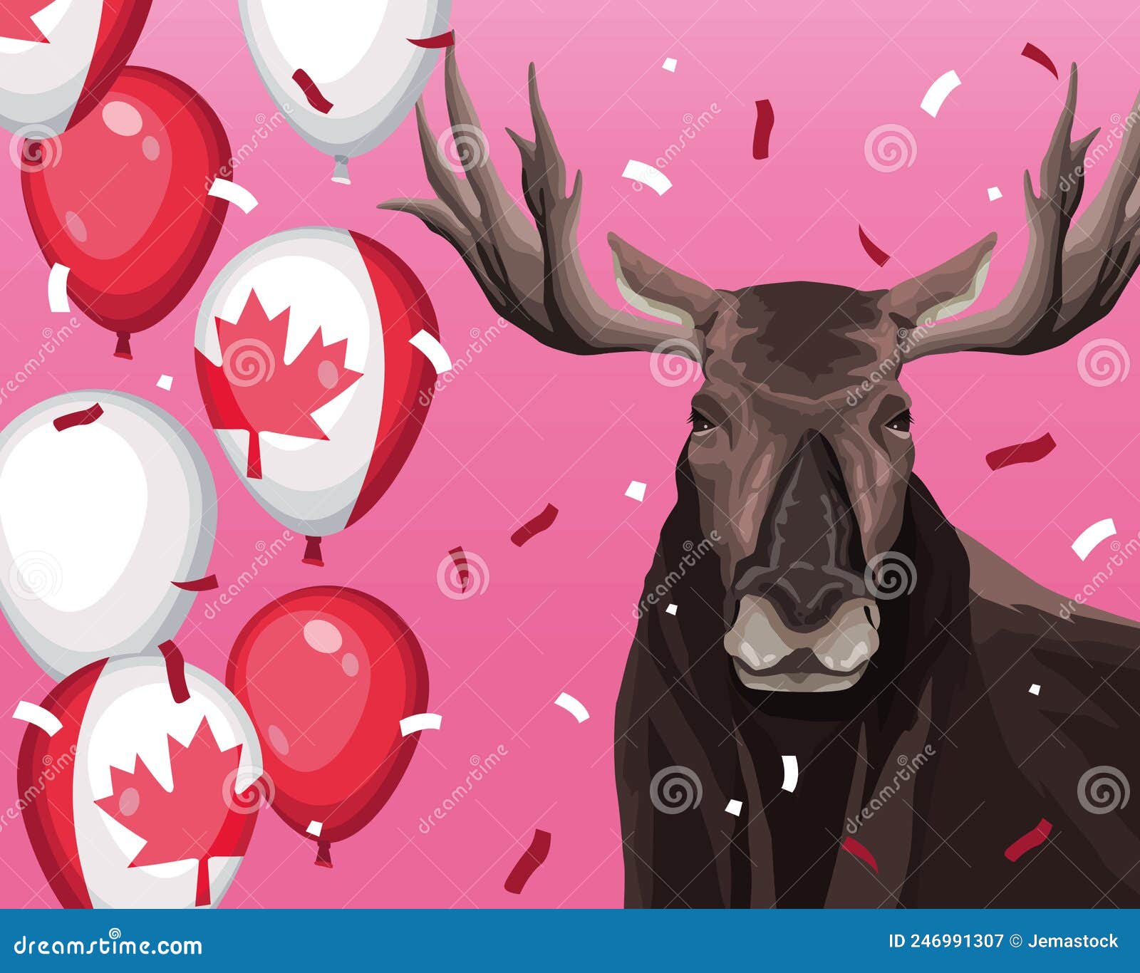 Canadian Balloons Helium and Moose Stock Vector - Illustration of moose ...