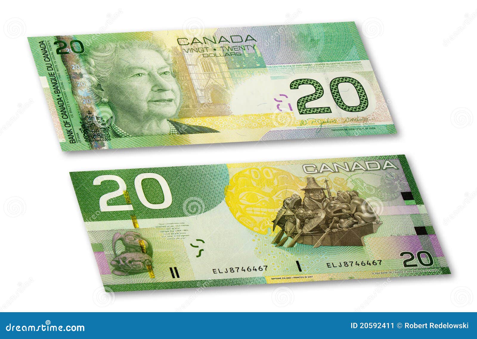 Canadian Banknote stock image. Image of colour, currency - 20592411