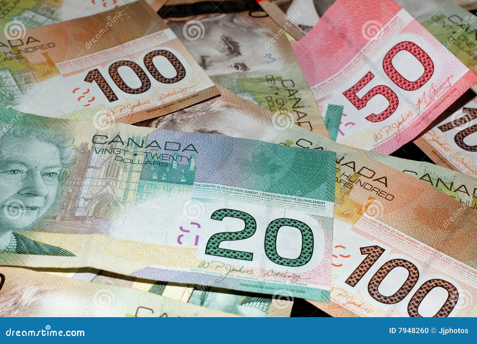 Canadian Bills 2 ($20, $50, $100) Editorial Image - Image of invest ...