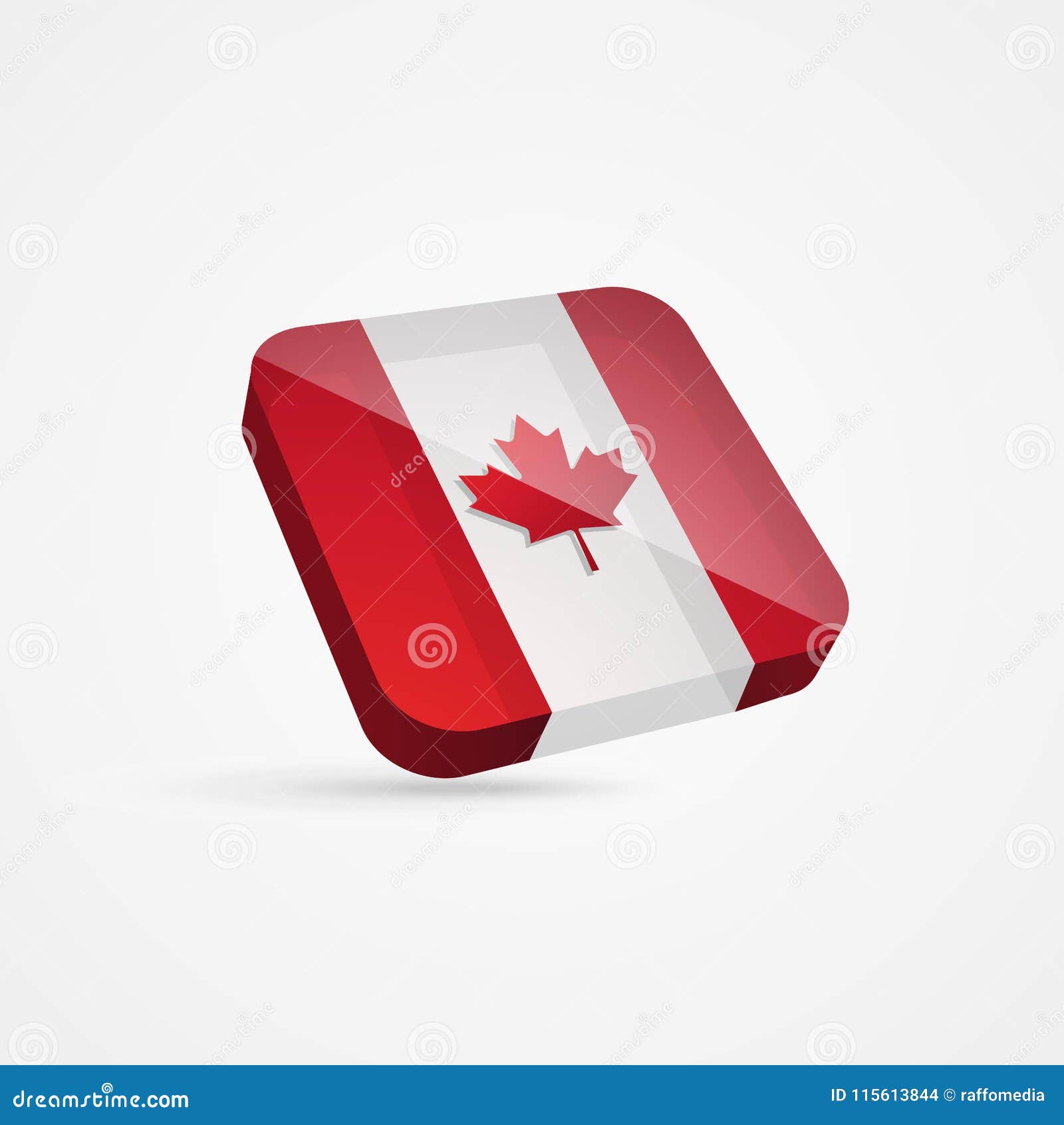 Canadian 3D Flag stock illustration. Illustration of icon - 115613844