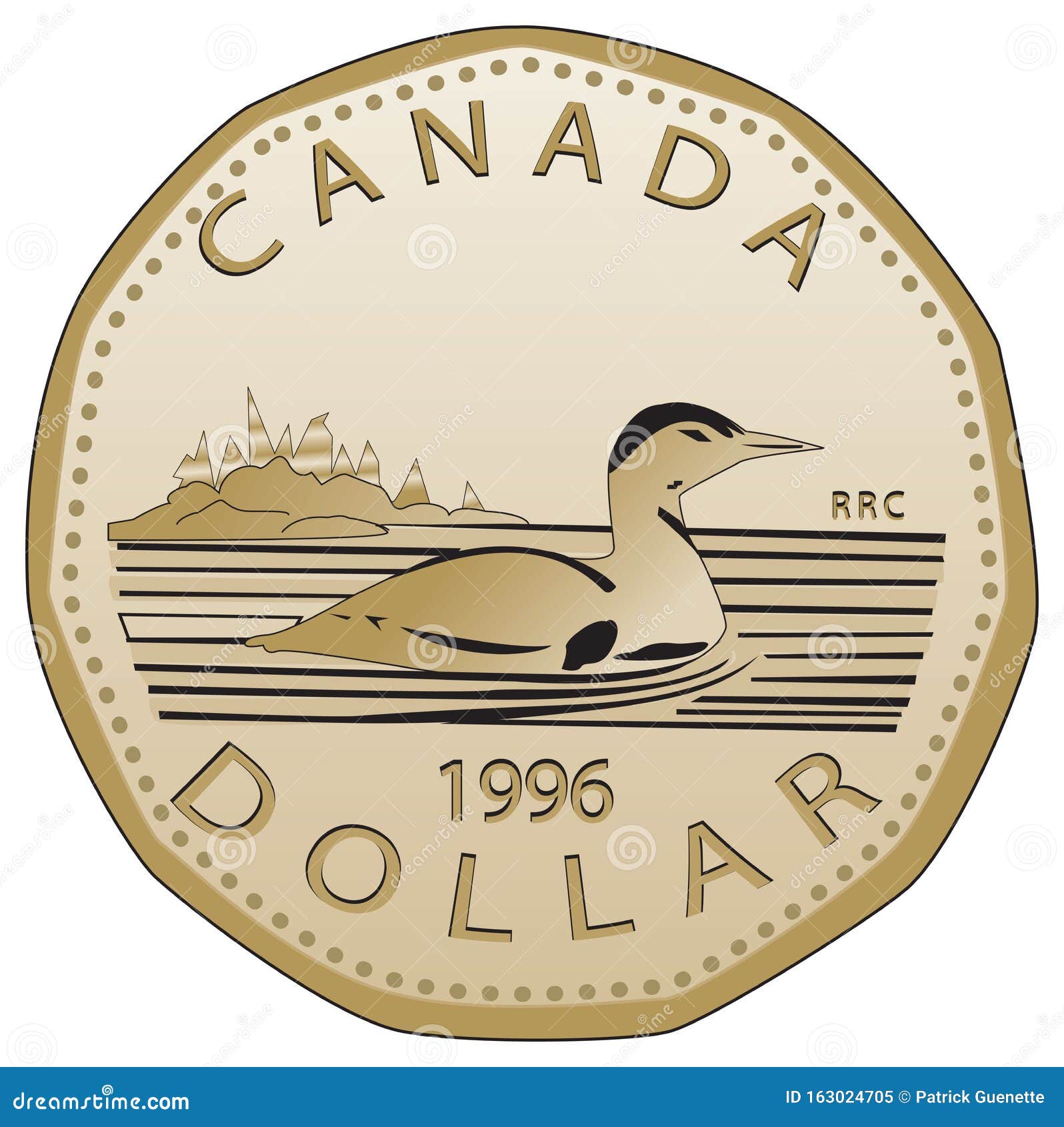 Canadian Dollar Fully Vectorized Stock Vector - Illustration of gold ...