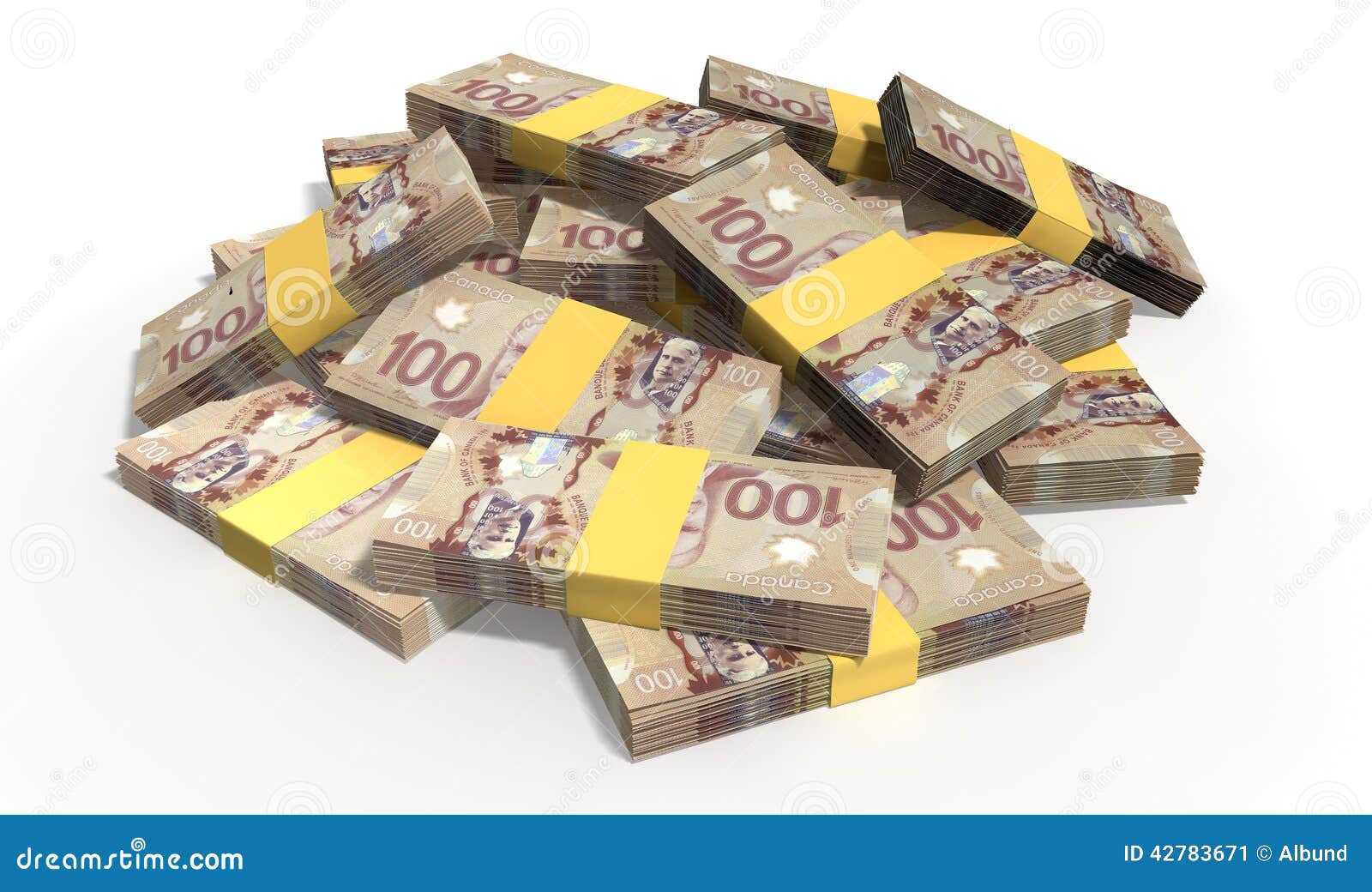 Canadian Dollar Notes Scattered Pile Stock Photo - Image: 42783671