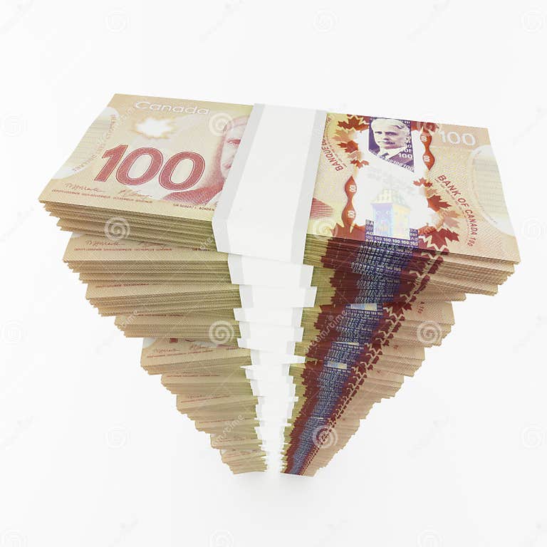 Canadian dollar stack stock illustration. Illustration of wealth - 40139002