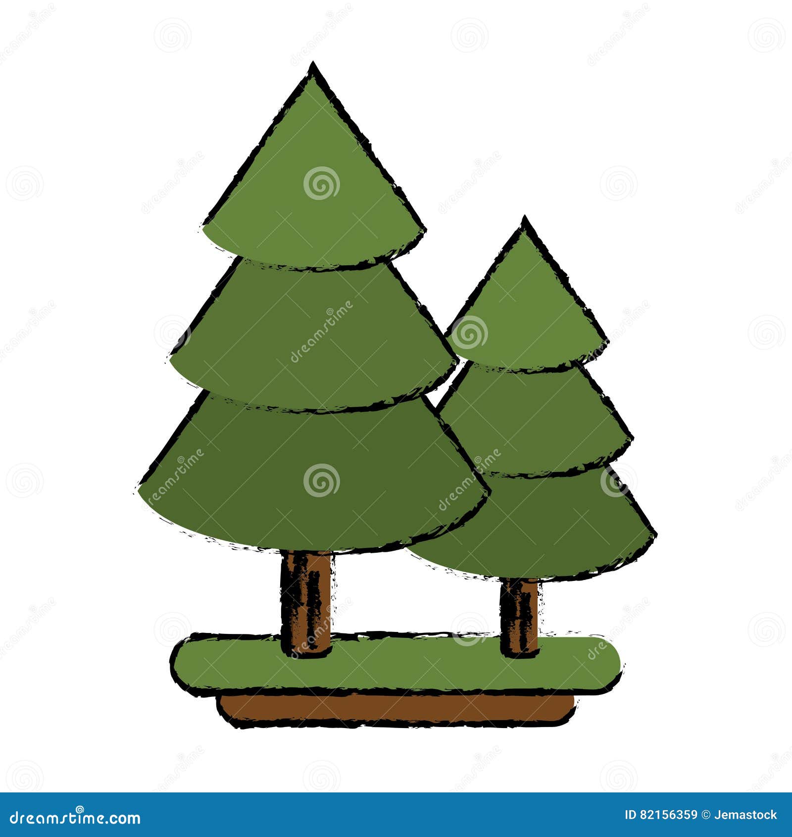 Canadian Evergreen Tree Pine Sketch Cartoon Vector | CartoonDealer.com ...