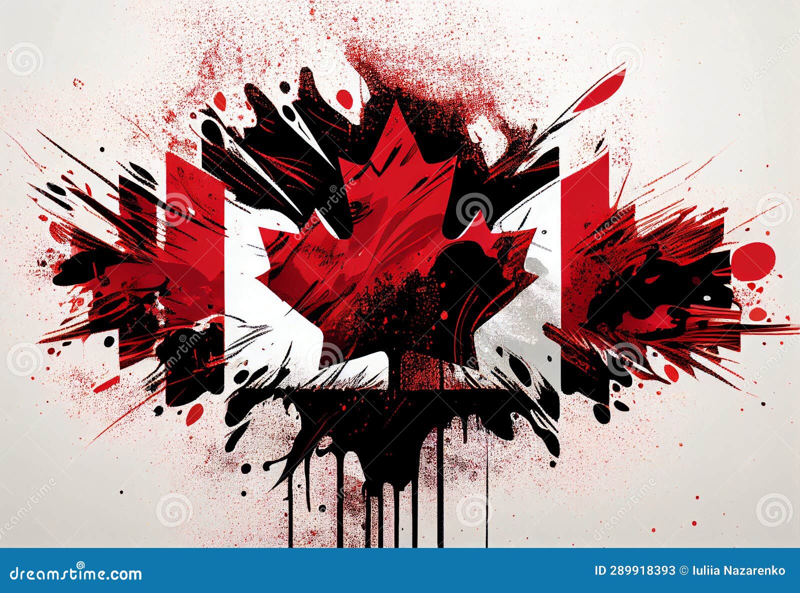 Canadian Flag in Abstract Style. AI Generated Stock Image - Image of ...
