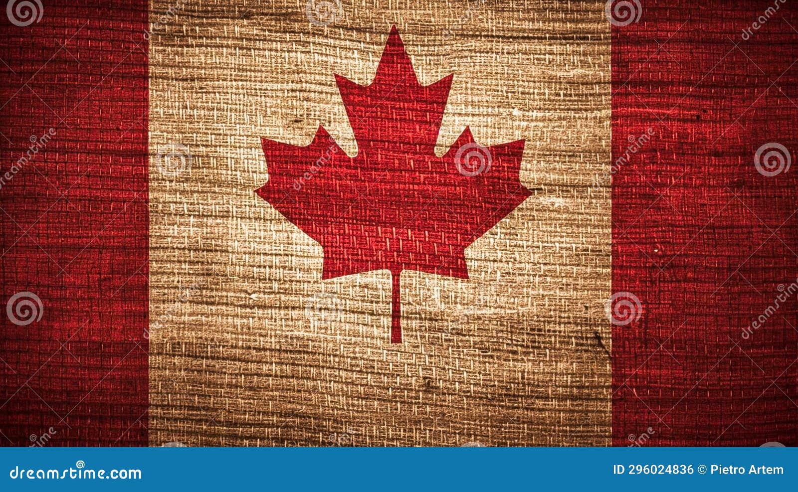 Canadian Flag Background with Burlap Texture Stock Photo - Image of ...