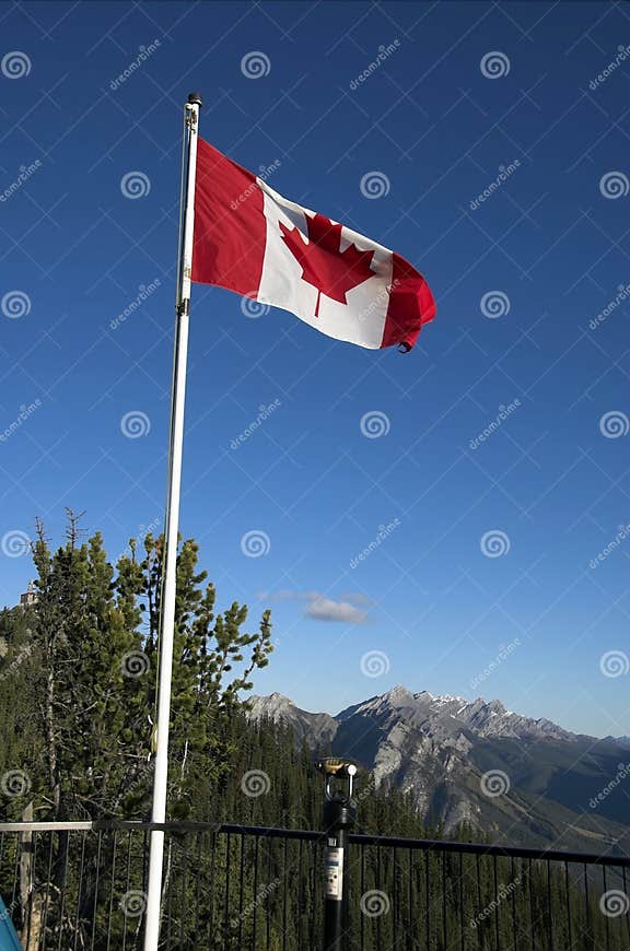 Canadian Flag, Banff stock photo. Image of environment - 6546304