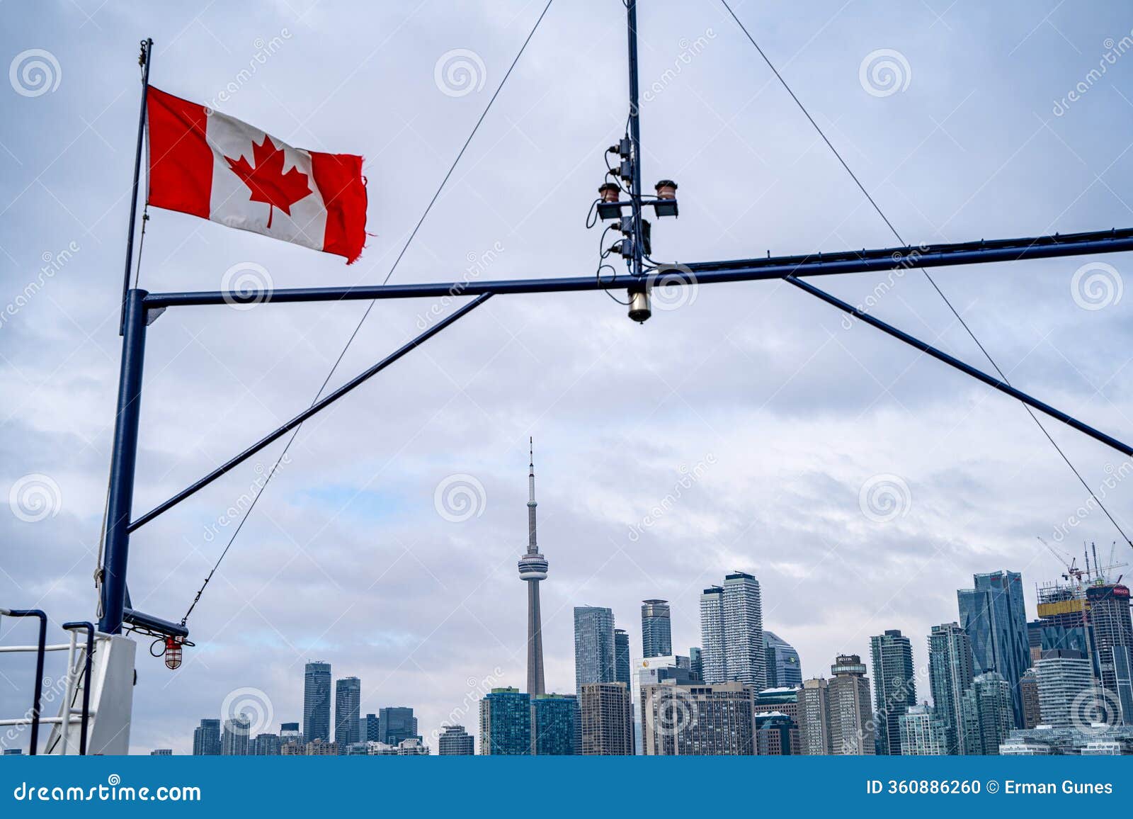 Canadian Flag with Downtown Toronto Skyline in the Background Stock ...