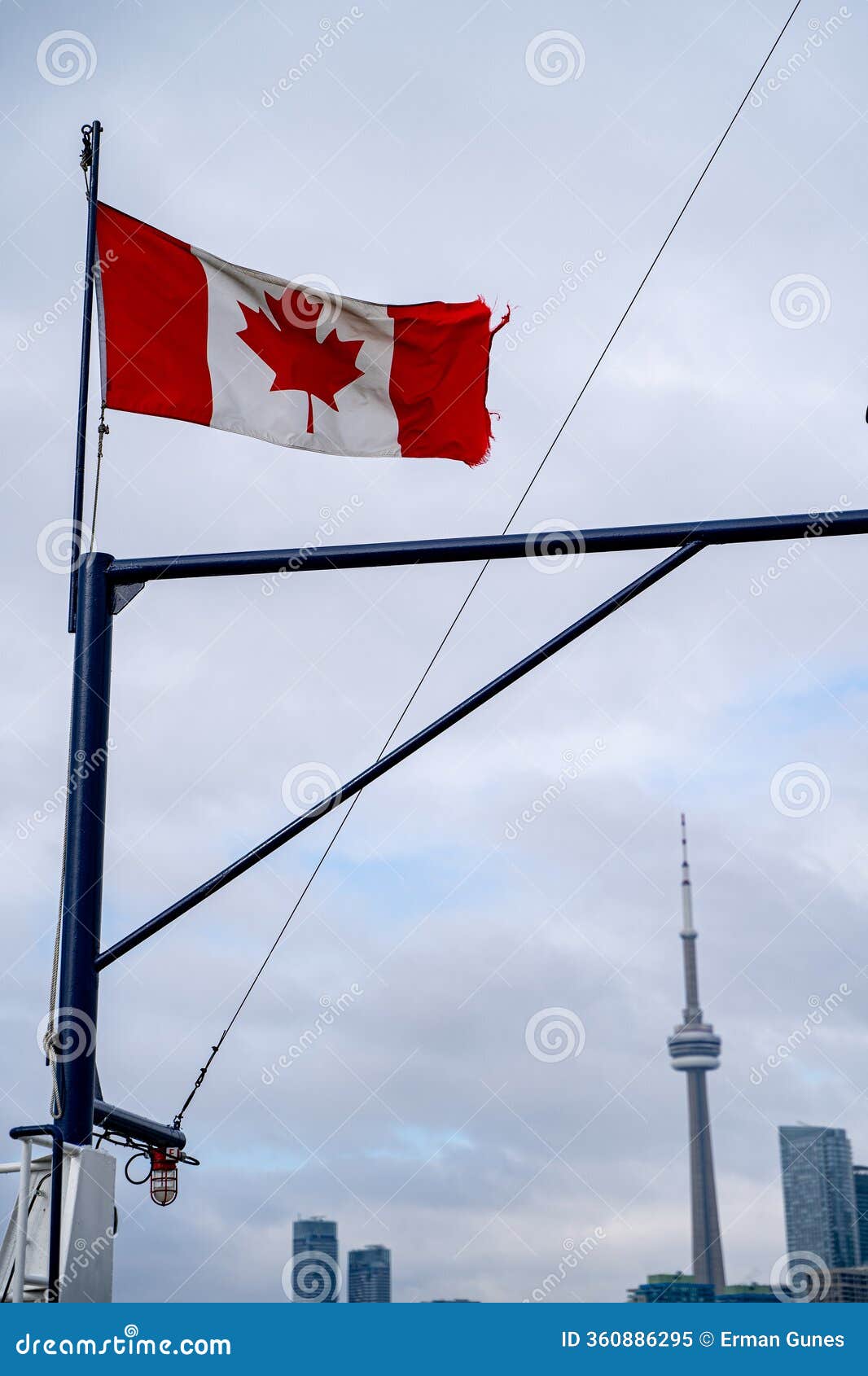 Canadian Flag with Downtown Toronto Skyline in the Background Stock ...
