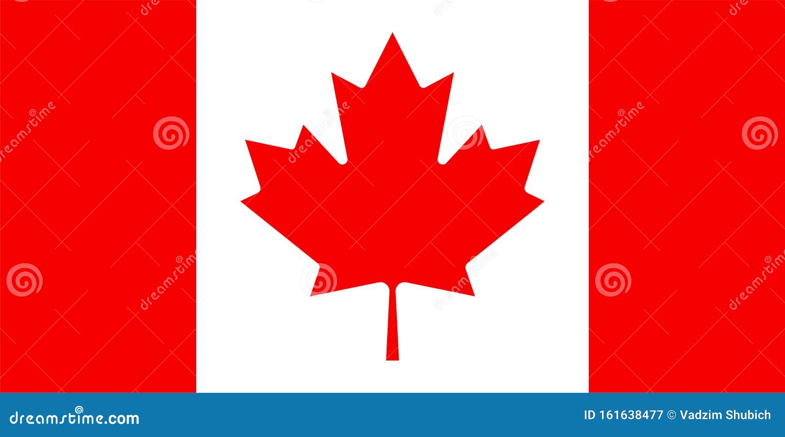 Canadian Flag with Eleven-pointed Red Maple Leaf. Flat Vector ...