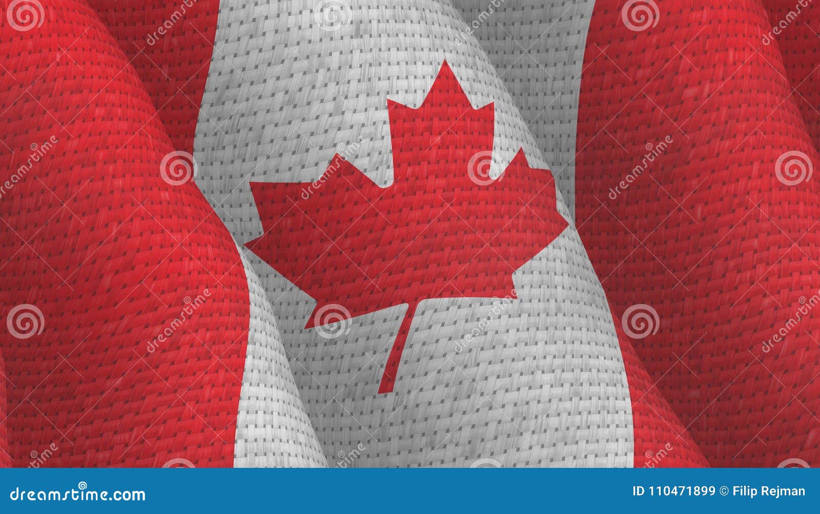 Canadian Flag with Fabric Structure Stock Illustration - Illustration ...
