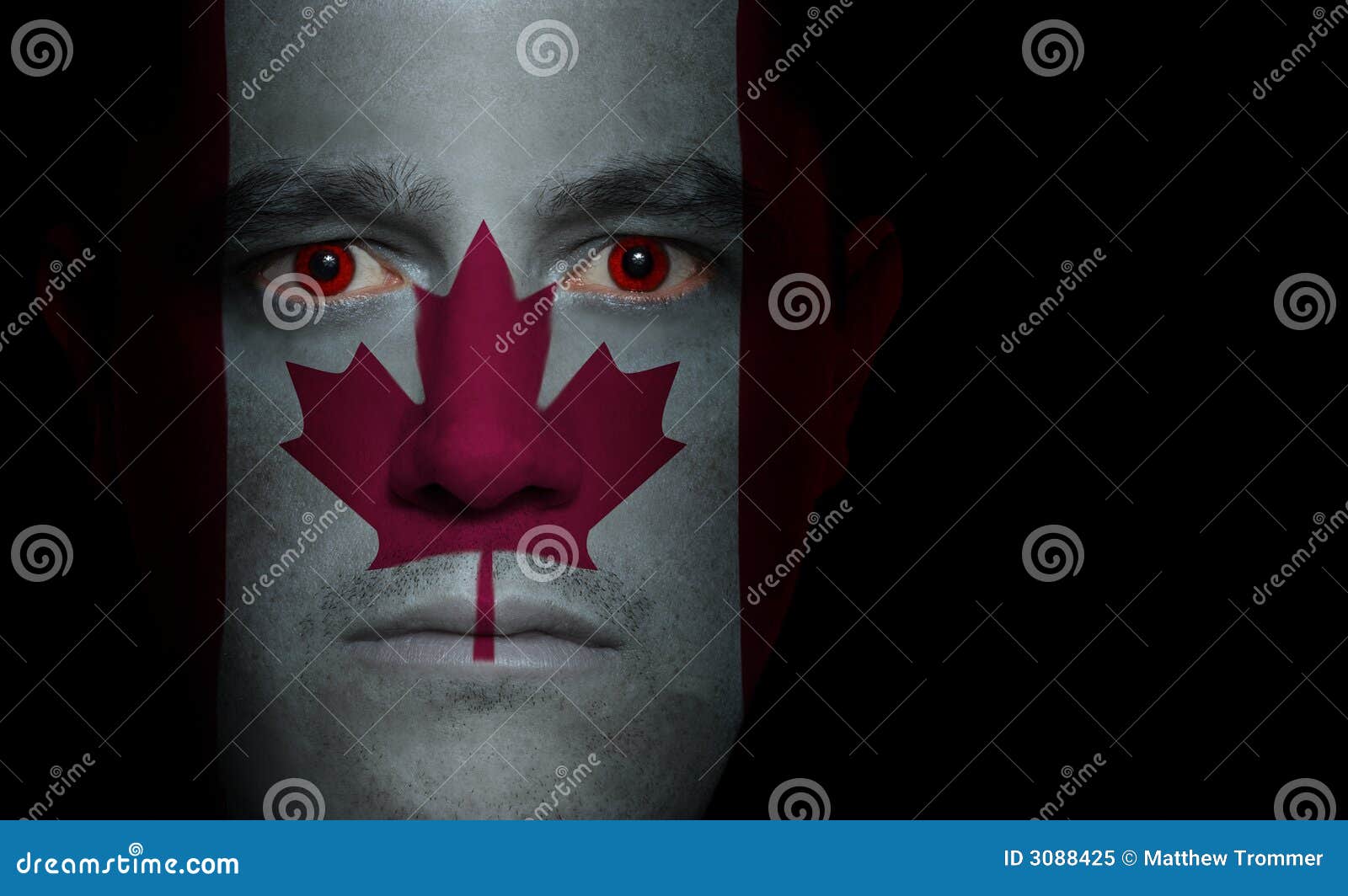 Canadian Flag - Male Face stock image. Image of human - 3088425