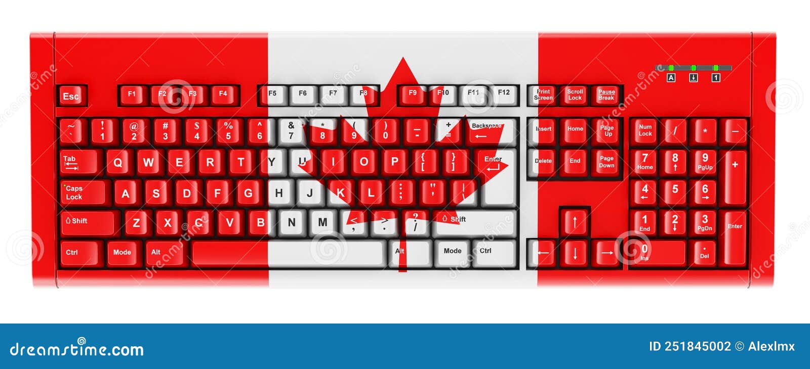 Canadian Flag Painted on Computer Keyboard. 3D Rendering Stock ...