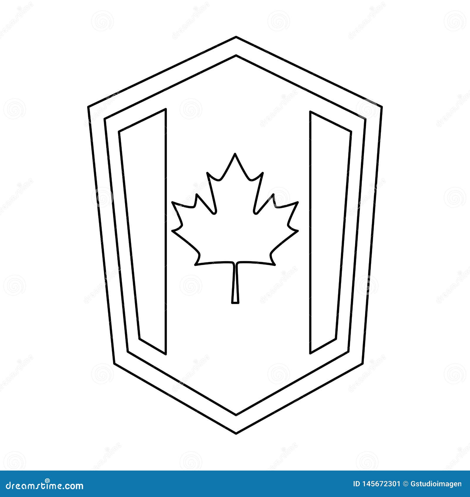 Canadian flag in shield stock illustration. Illustration of government ...