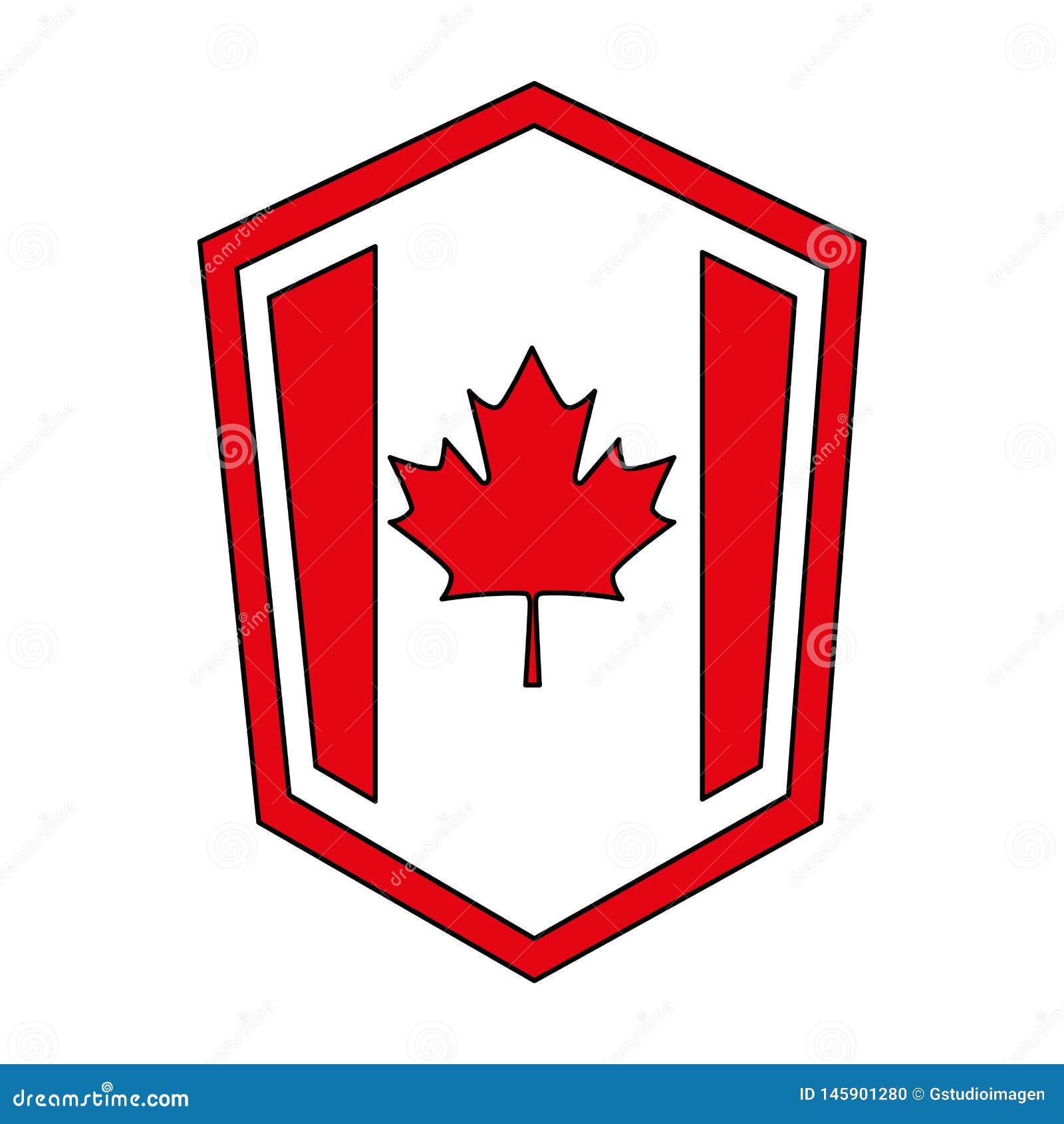 Canadian flag in shield stock illustration. Illustration of ethnic ...