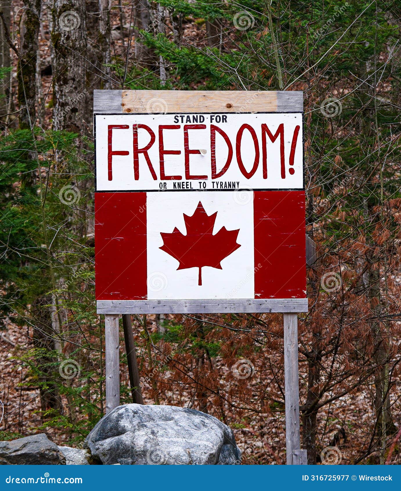 Canadian Flag Sign for Freedom Stock Image - Image of landscape, wander ...