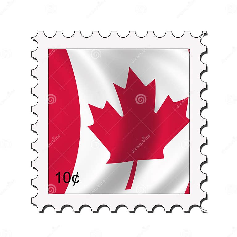 Canadian flag stamp stock illustration. Illustration of leaf - 159976