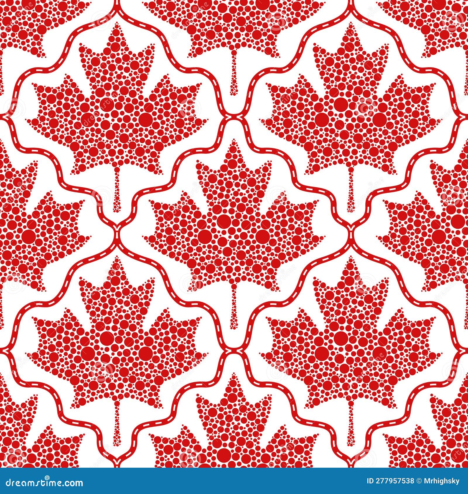 Canadian Flag Themed Maple Leaves Pattern Stock Vector - Illustration ...