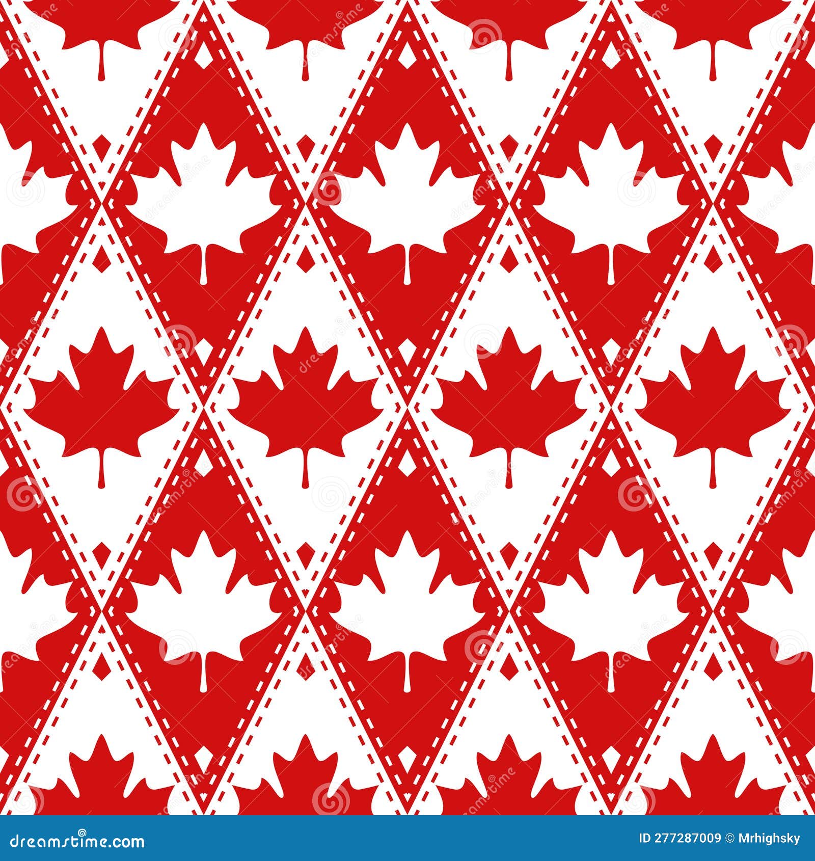 Canadian Flag Themed Maple Leaves Pattern Stock Vector - Illustration ...