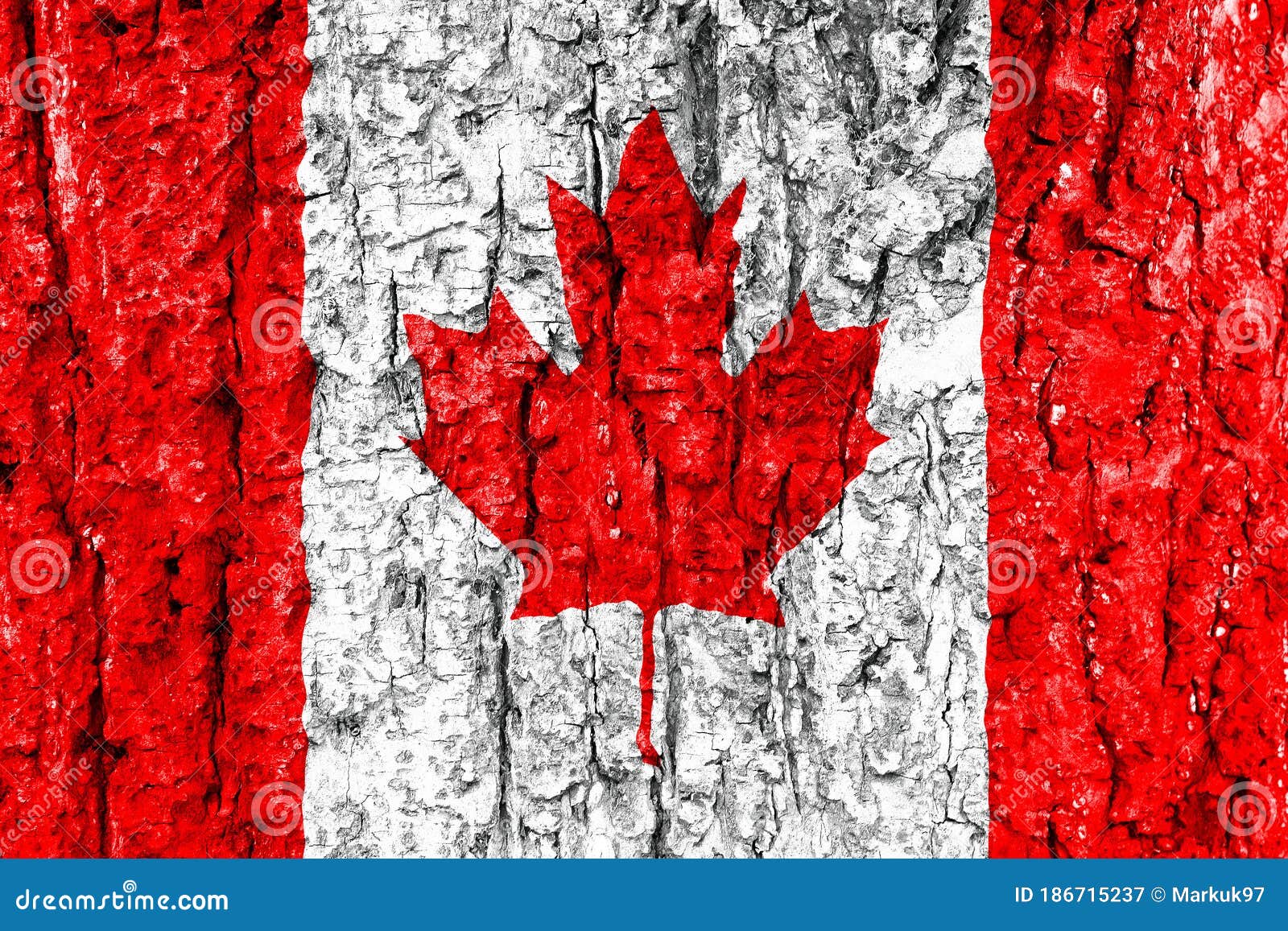 Canadian Flag Tree Bark Texture Stock Illustration - Illustration of ...