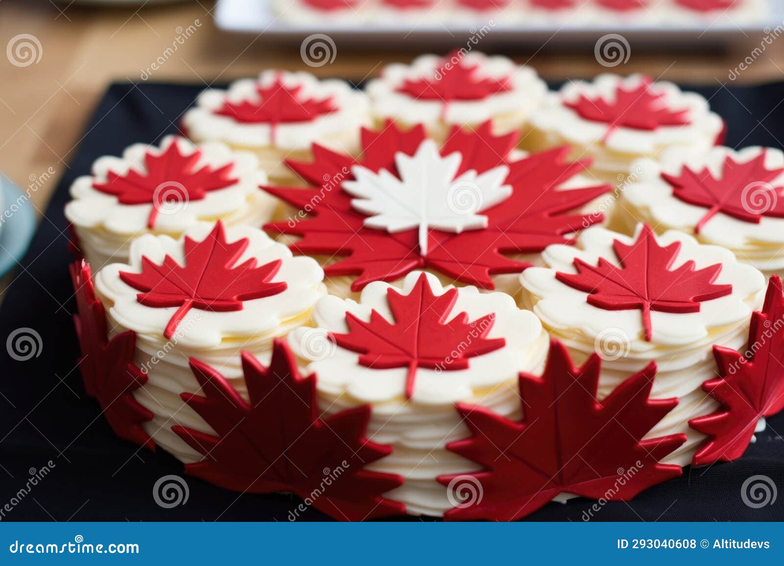 Canadian Flags on a Cake for Canada Day Stock Illustration ...