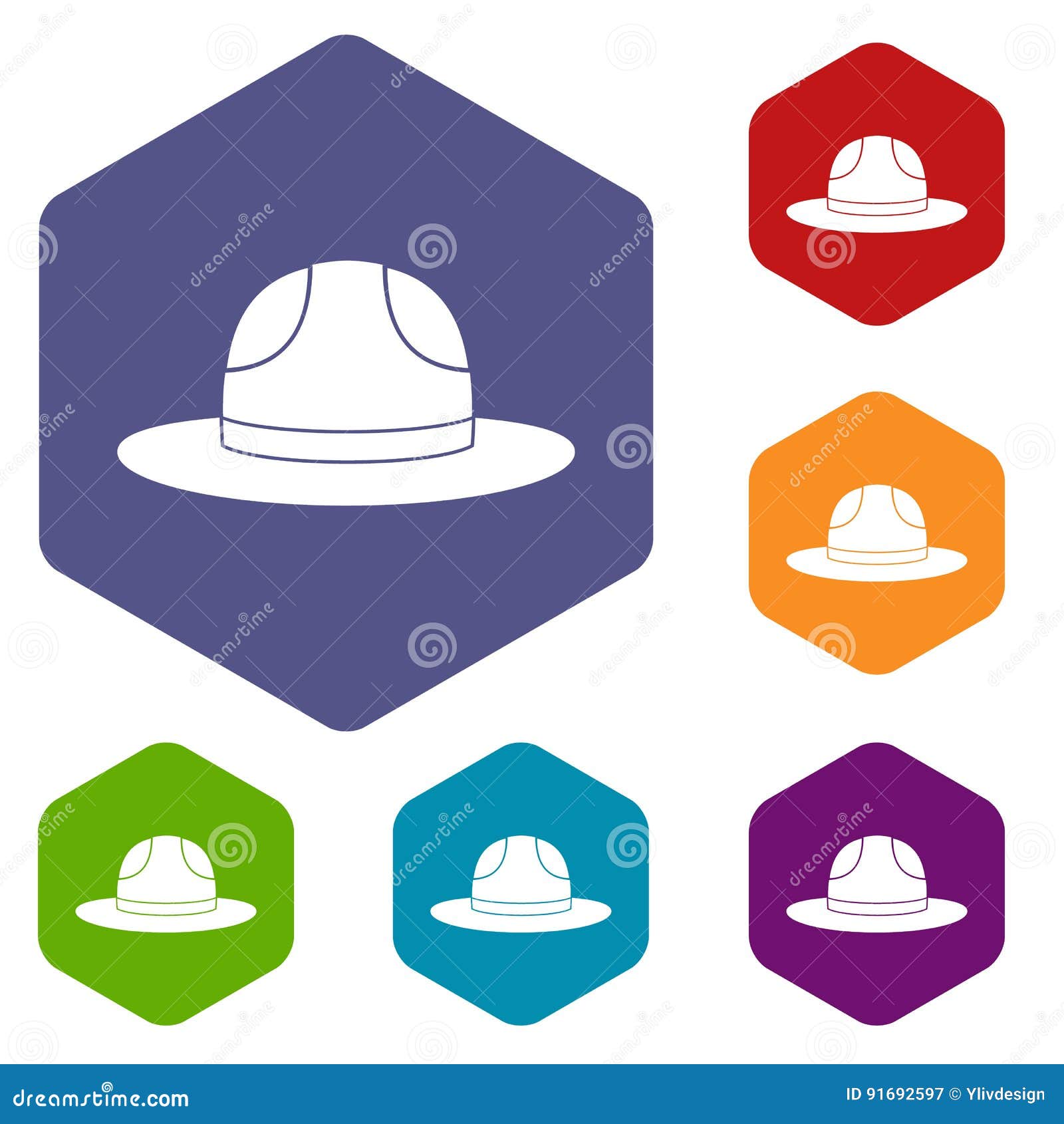 Canadian Hat Icons Set Hexagon Stock Vector - Illustration of market ...
