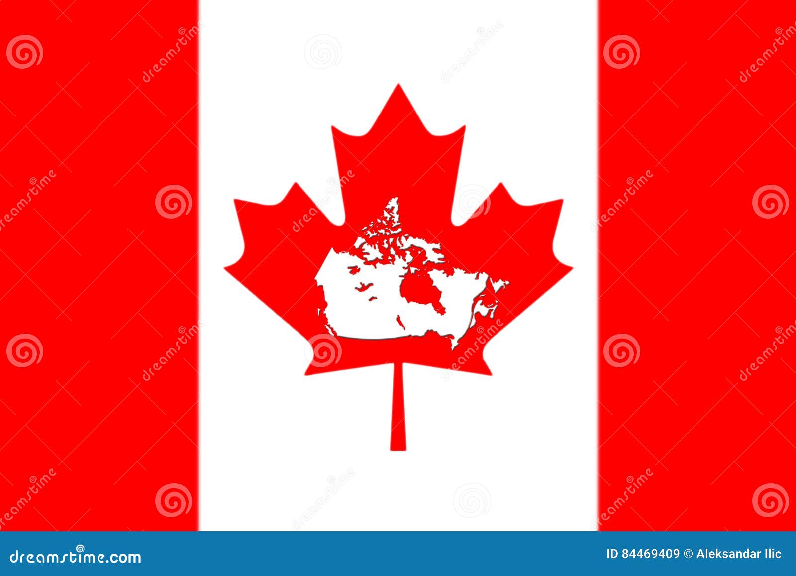 Canadian Map with Flag on it 3D Rendering Stock Illustration ...