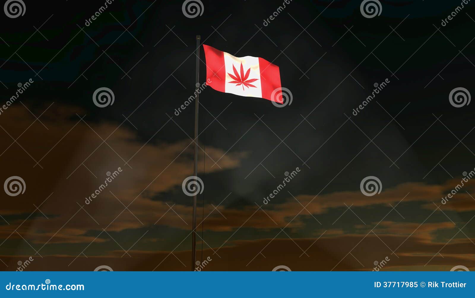 Canadian Marijuana Leaf Flag Stock Illustration - Illustration of ...