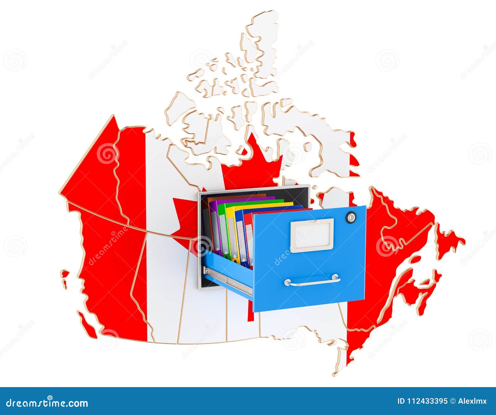 Canadian National Database Concept, 3D Rendering Stock Illustration ...