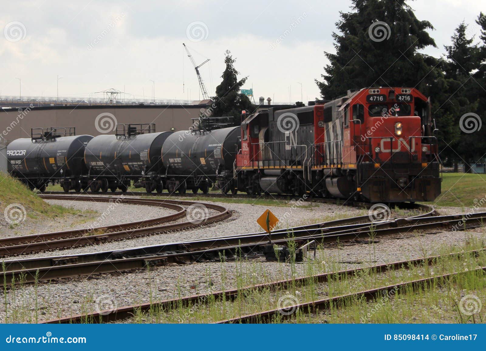Canadian National Freight Train in Switching Yard Editorial Stock Image ...