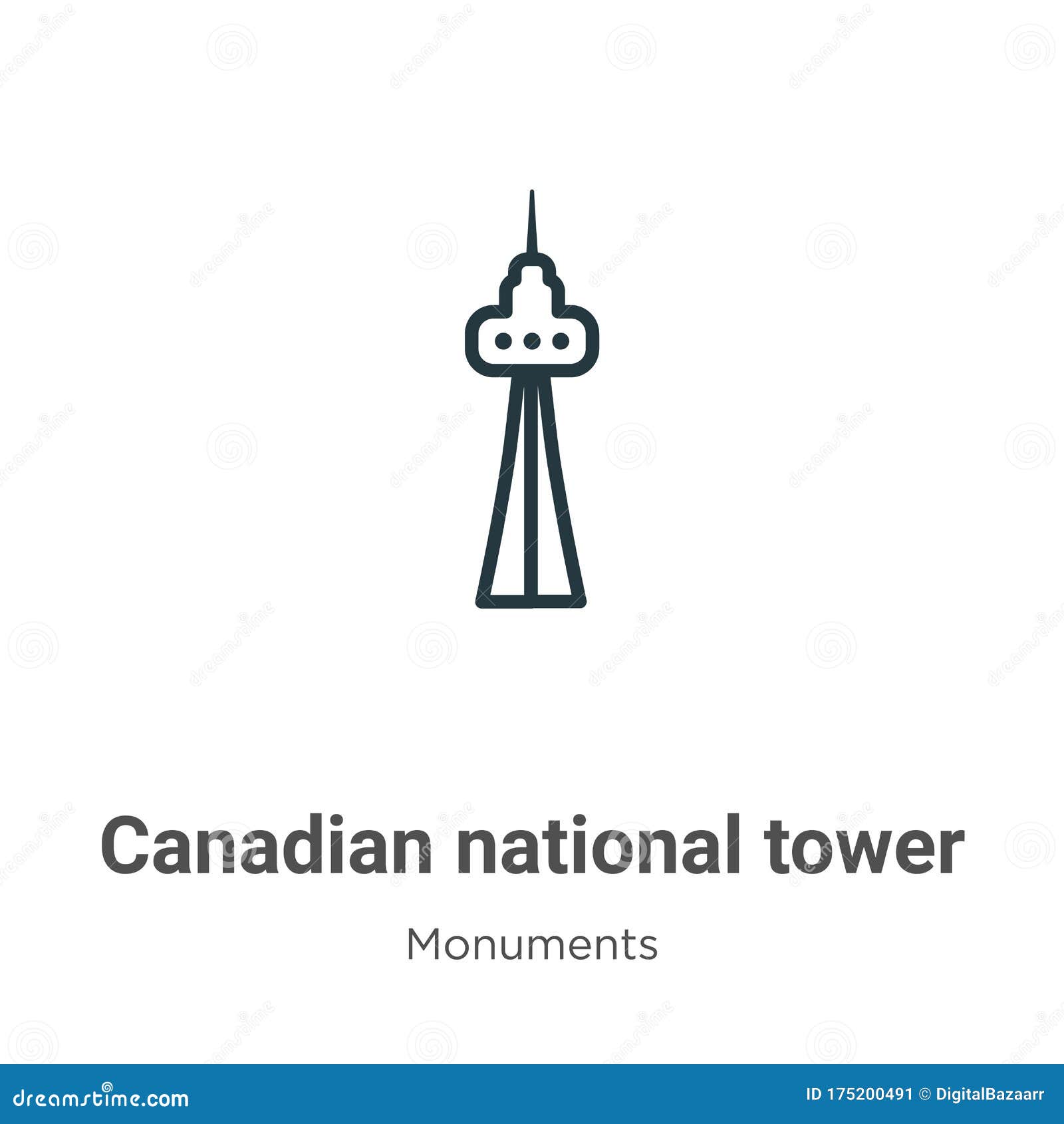 Canadian National Tower Icon From Monuments Outline Collection. Thin ...