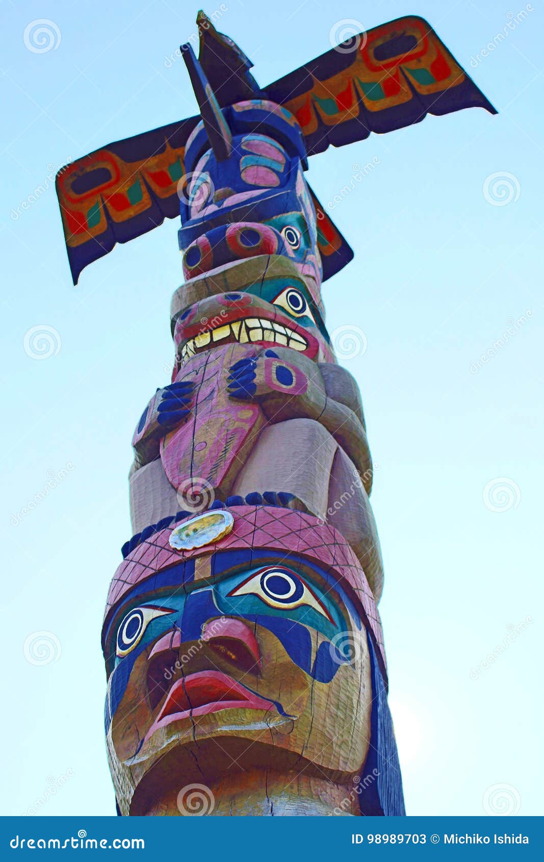 Canadian native Totem pole stock image. Image of black - 98989703