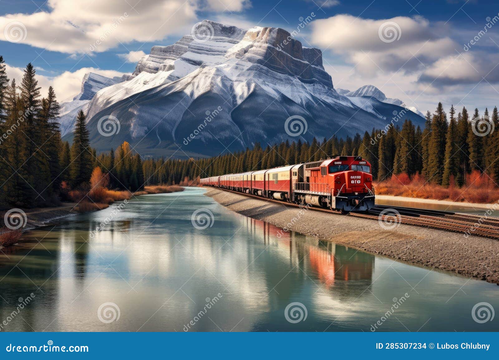 Canadian Pacific Railroad Train, Canada. Generative AI Stock ...