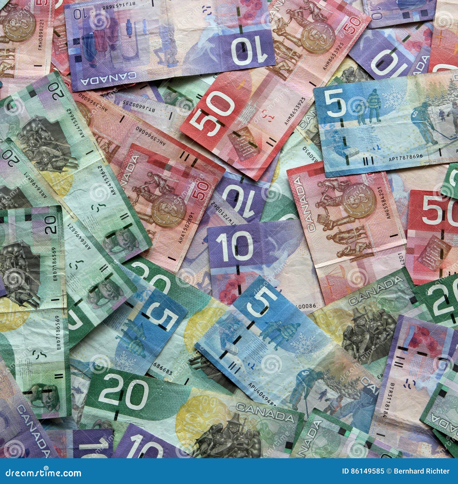 Canadian Paper Currency stock image. Image of large, finance - 86149585