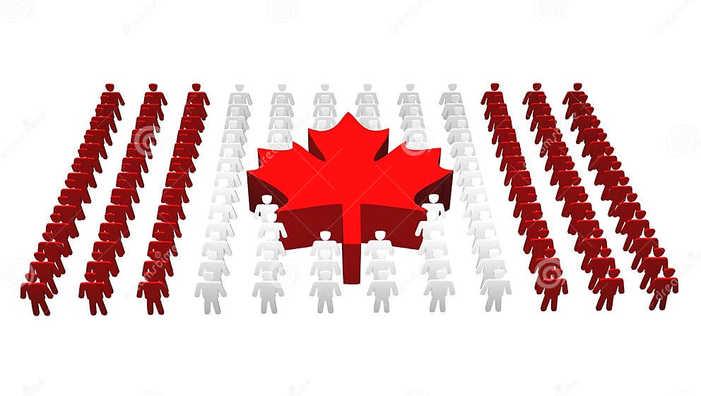 Canadian People - Canada Flag Stock Illustration - Illustration of sign ...
