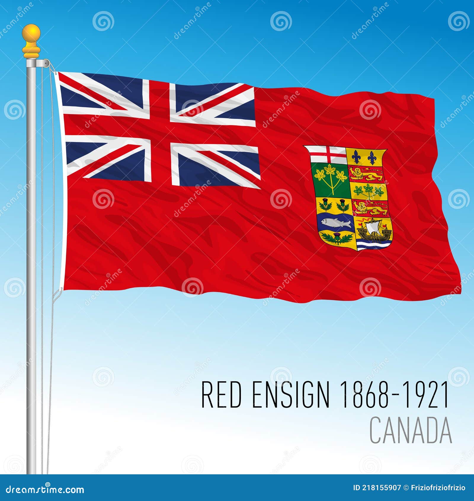 Canadian Red Ensign Historical Flag, 1868 - 1921, Canada Stock Vector ...